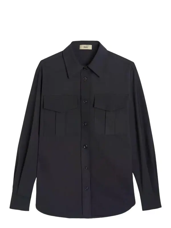 Herno Flap-pocket Buttoned Shirt - Blue