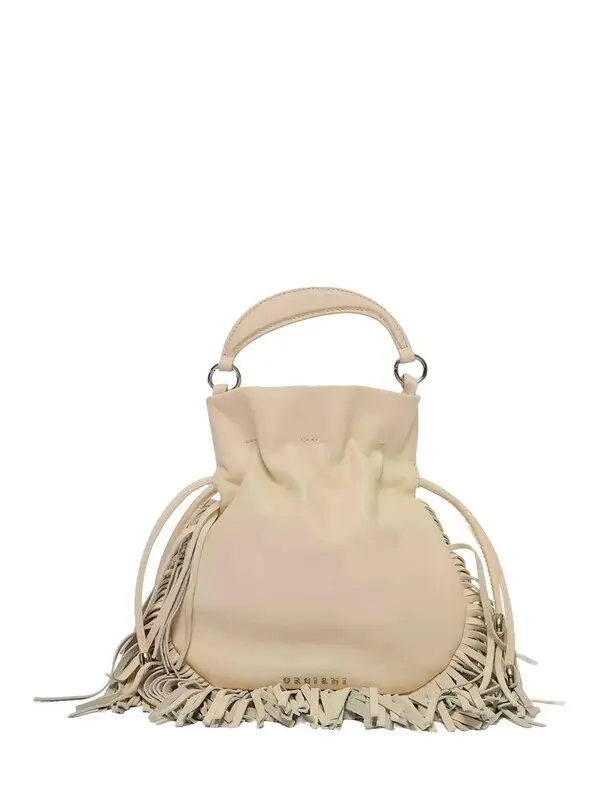 ORTIGNI Leather Tote Bag With Fringed Detailing - Neutrals