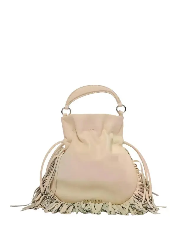 ORTIGNI Leather Tote Bag With Fringed Detailing - Neutrals