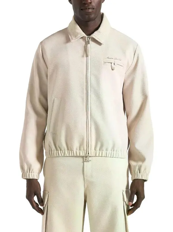 Manière De Voir Kilian Ribbed-collar Twill Jacket - Neutrals