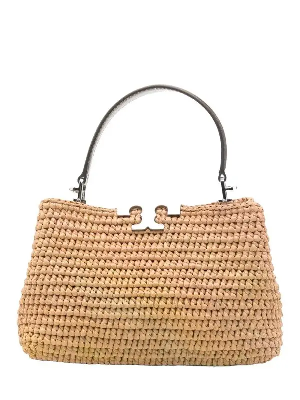 Tory Burch Mini Eleanor Straw Tote Bag - Neutrals