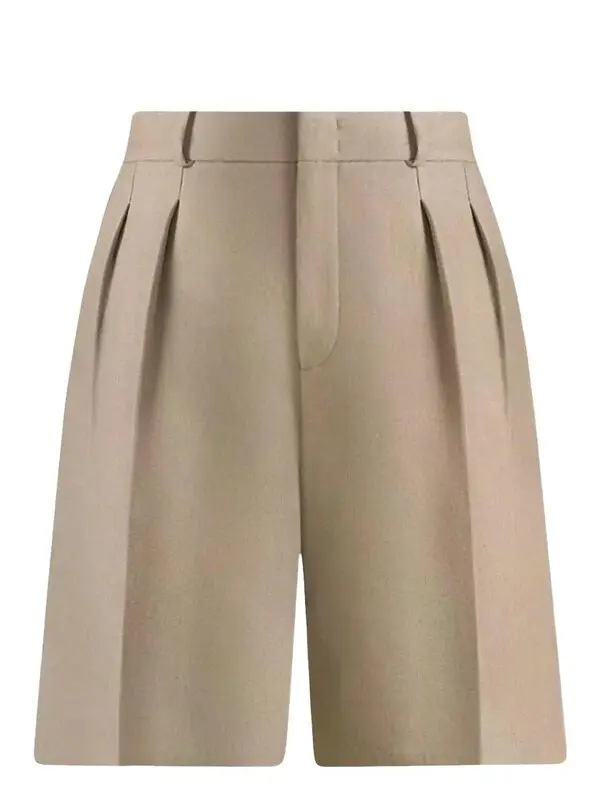 Manière De Voir Lorette Pleated Tailored Shorts - Neutrals
