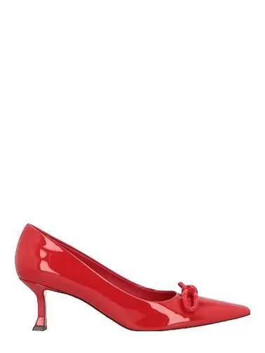 FERRAGAMO Pumps In Calfskin With Bow Detailing - Tomato Red