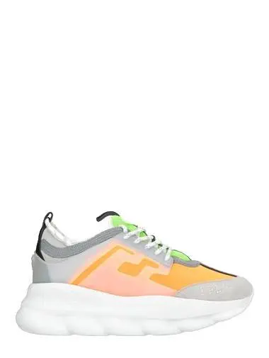 Versace Calfskin And Textile Fiber Sneakers - Orange