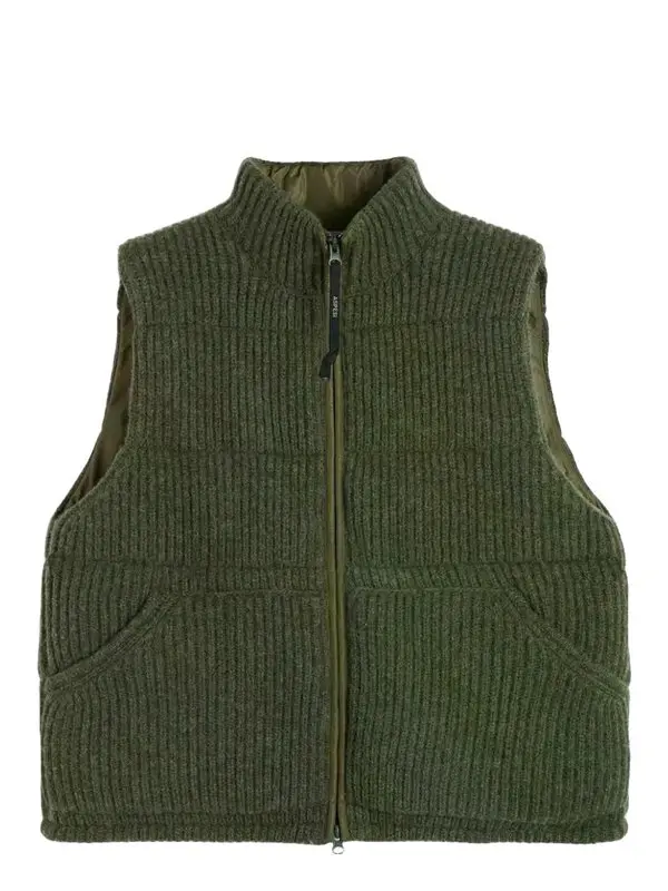 Aspesi Knitted Zip-up Gilet - Green