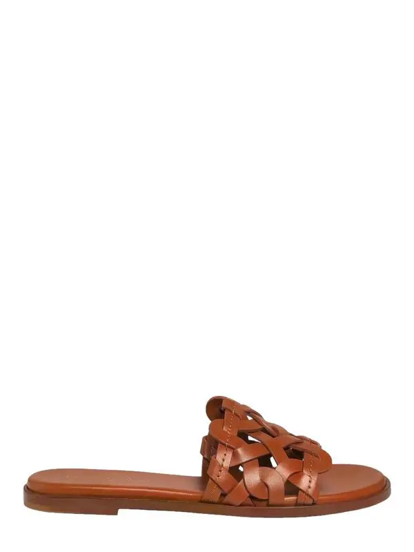 GIANVITO ROSSI Woven Flat Sandals - Brown