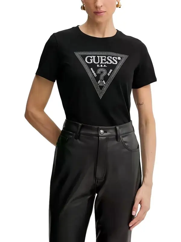 Guess Rhinestone-embellished T-shirt - Black