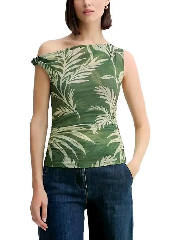 Guess Mirin One-shoulder Floral Top - Green