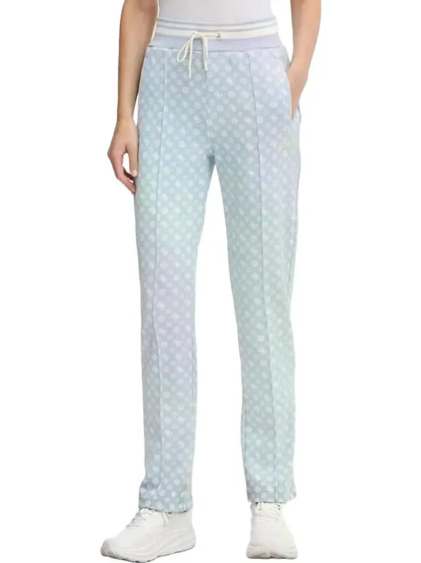 Guess Monogram Drawstring Track Pants - Blue