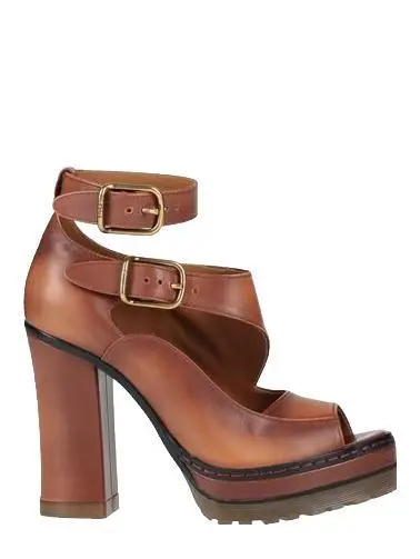 Chloé Leather Open-toe Pumps - Brown