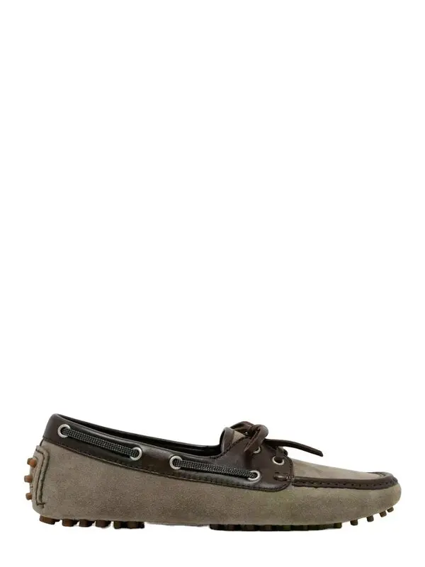 Brunello Cucinelli Lace-up Suede Boat Shoes - Neutrals