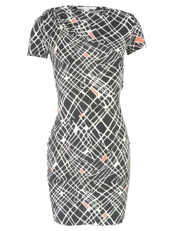 Diane Von Furstenberg Oda Printed Mini Dress - Black