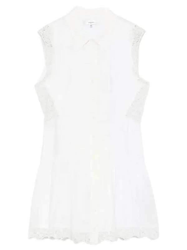 FRAME Embroidered Mini Dress - White