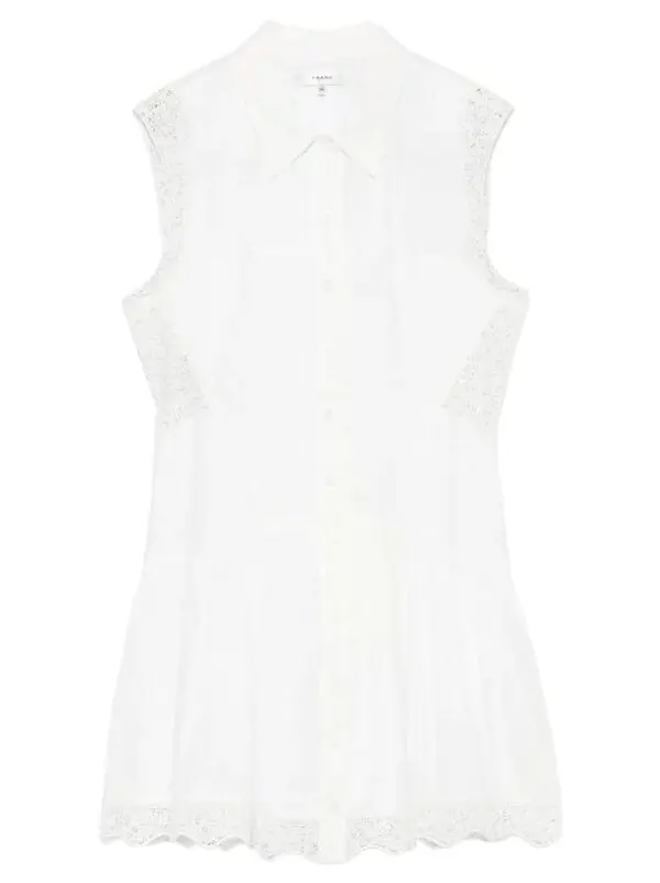 FRAME Embroidered Mini Dress - White