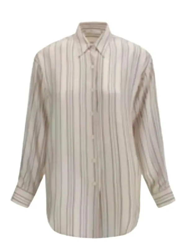 UMIT BENAN Marghe Striped Shirt - Neutrals