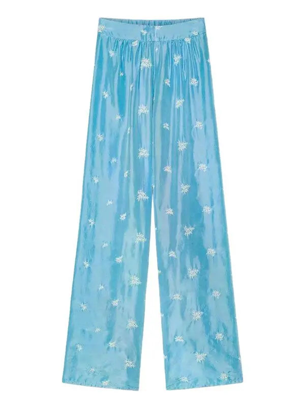FORTE_FORTE Floral-pattern Trousers - Blue