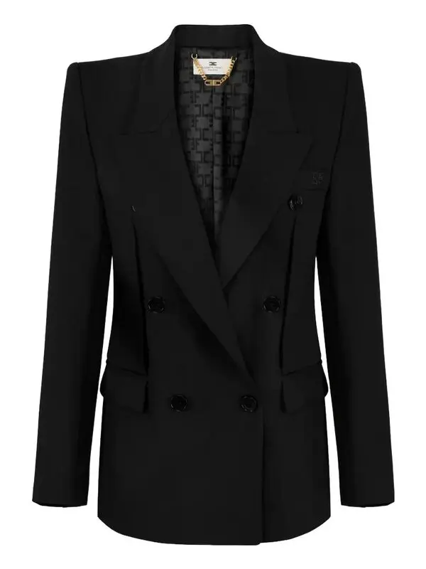 Elisabetta Franchi Double-breasted Peak-lapels Blazer - Black