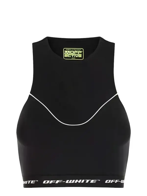 Off-White Logo-print Cropped Top - Black