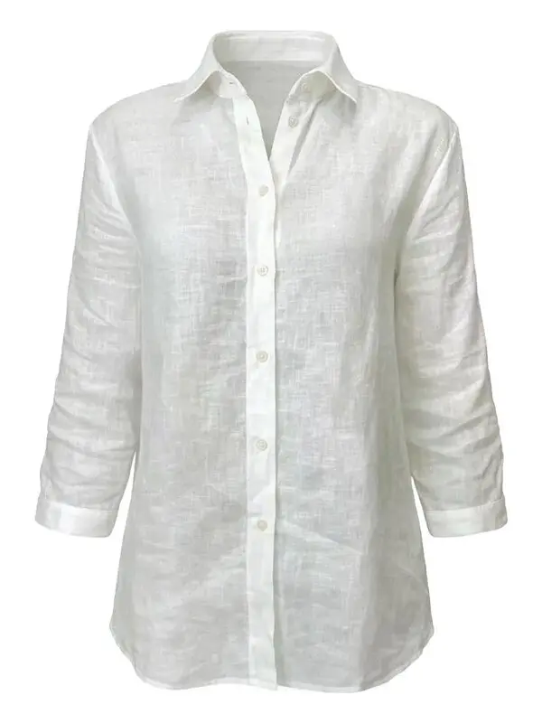 Marella Button-down Three-quarter Sleeve Shirt - White