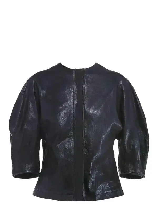 Liviana Conti Delphine Leather Blouse - Blue