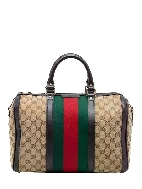 Gucci Gg Canvas Web Joy Boston Bag Satchel - Neutrals