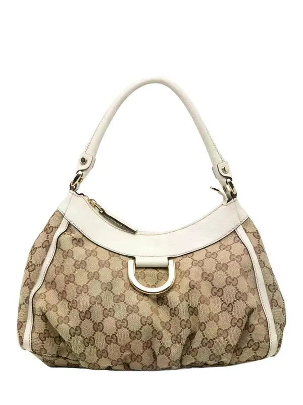 Gucci Gg Canvas Abbey D-ring Handbag - White