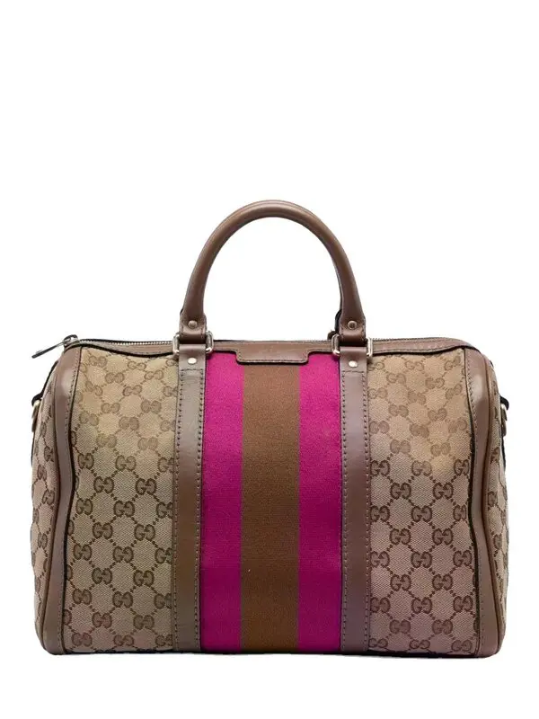 Gucci Medium Gg Canvas Web Joy Boston Satchel - Neutrals