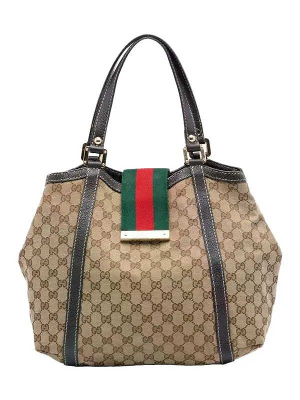 Gucci Gg Canvas Web Tote Bag - Neutrals