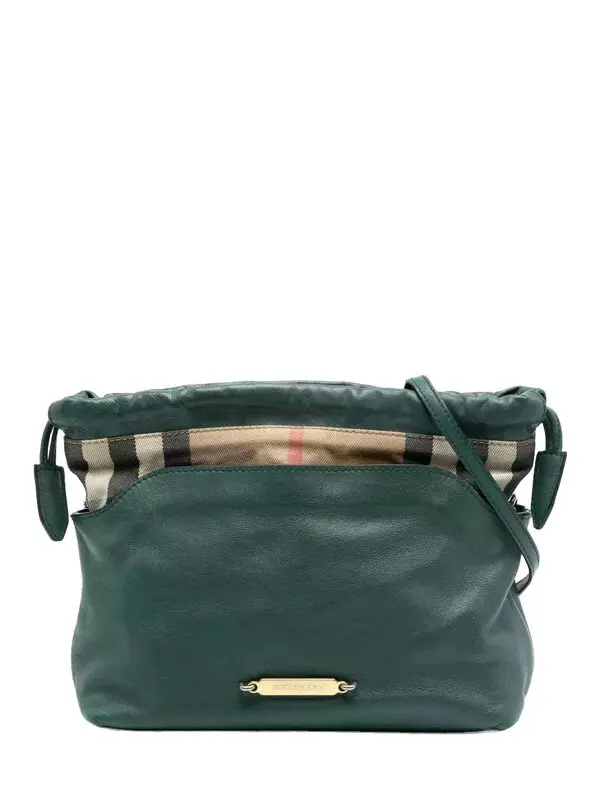 Burberry House Check Canvas And Calfskin Little Crush Crossbody Bag - Green