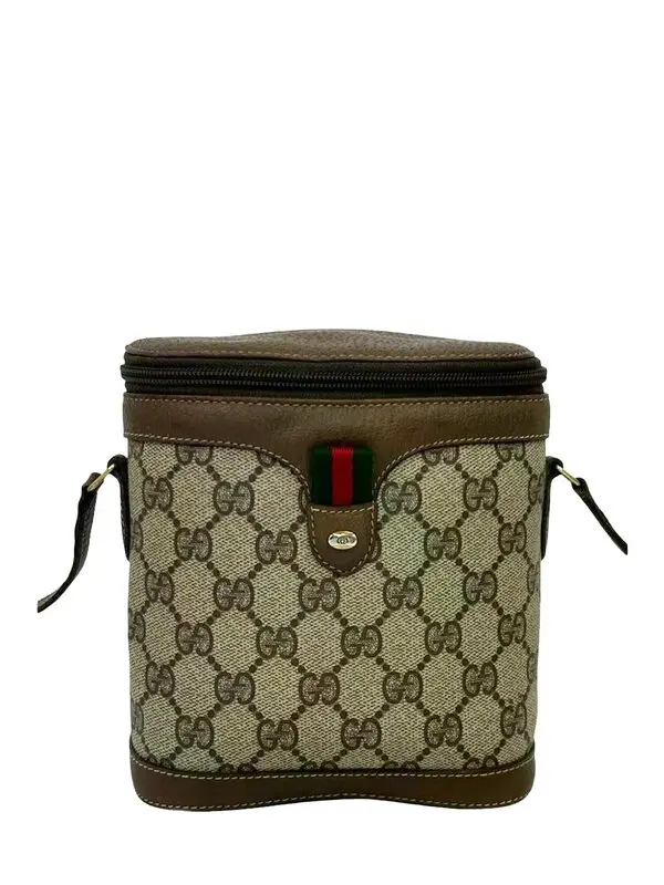 Gucci 1970-1980 Gg Supreme Web Ophidia Crossbody Bag - Neutrals