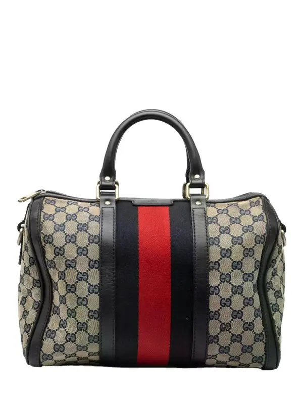 Gucci Medium Gg Canvas Web Joy Boston Satchel - Neutrals