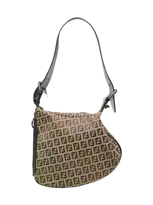 Fendi Zucchino Oyster Shoulder Bag - Neutrals