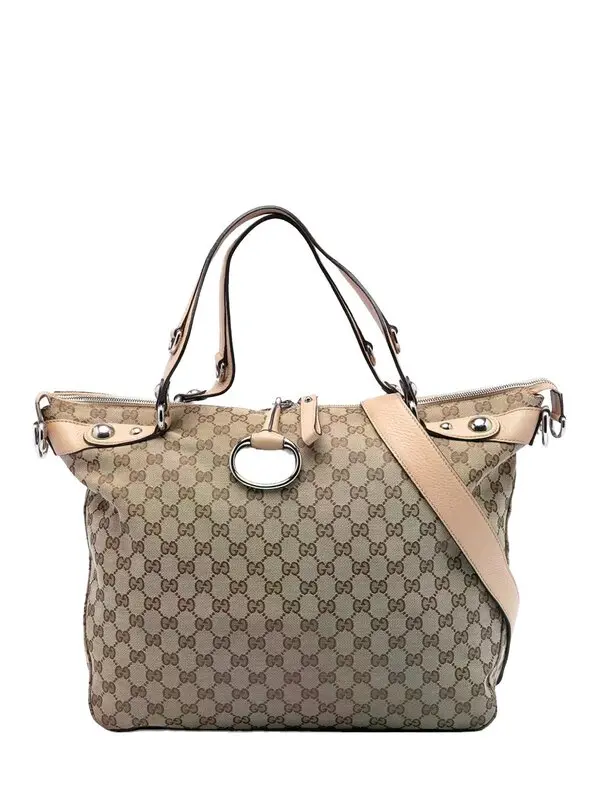 Gucci Gg Canvas Icon Bit Satchel - Neutrals