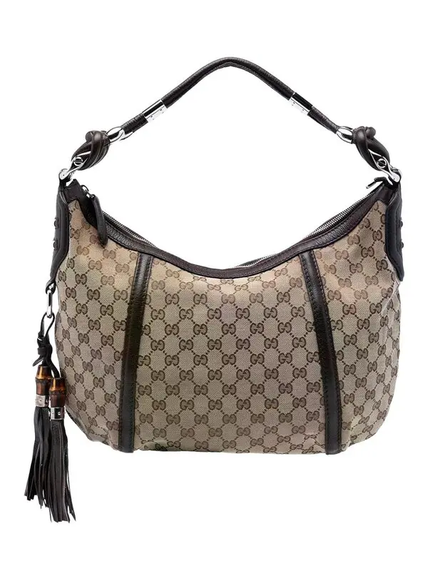 Gucci Gg Canvas Techno Horsebit Hobo Bag - Neutrals