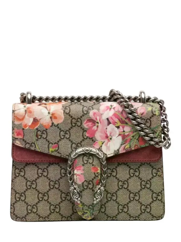 Gucci Gg Supreme Blooms Dionysus Crossbody Bag - Neutrals