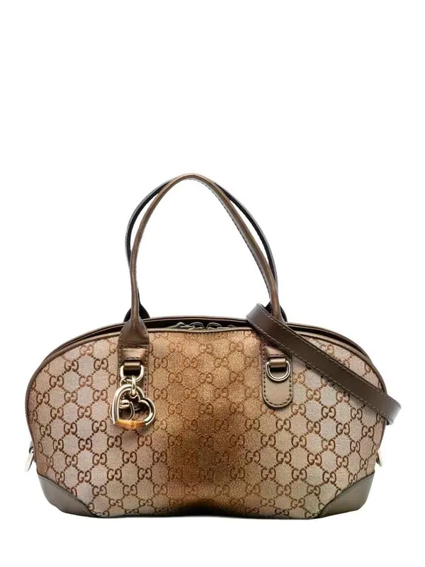 Gucci Gg Lurex Heart Bit Satchel - Neutrals