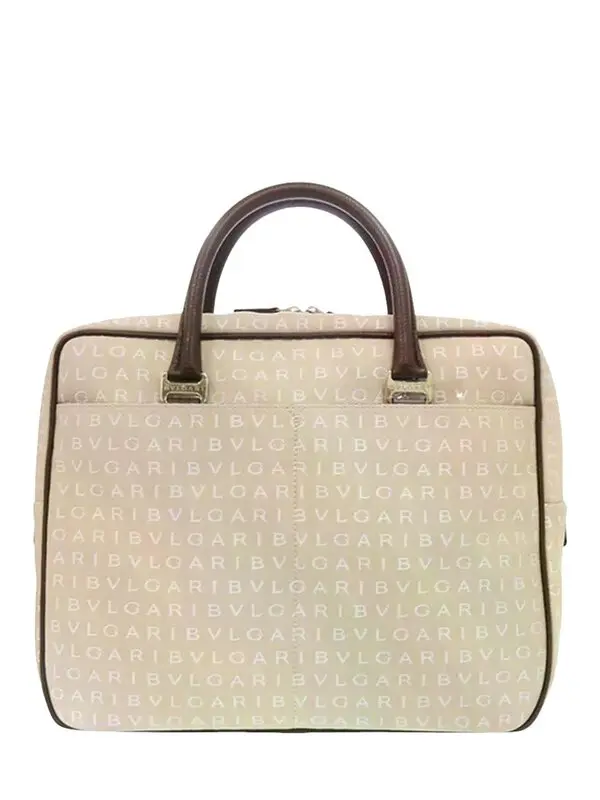 BVLGARI Logomania Canvas Business Bag - Neutrals