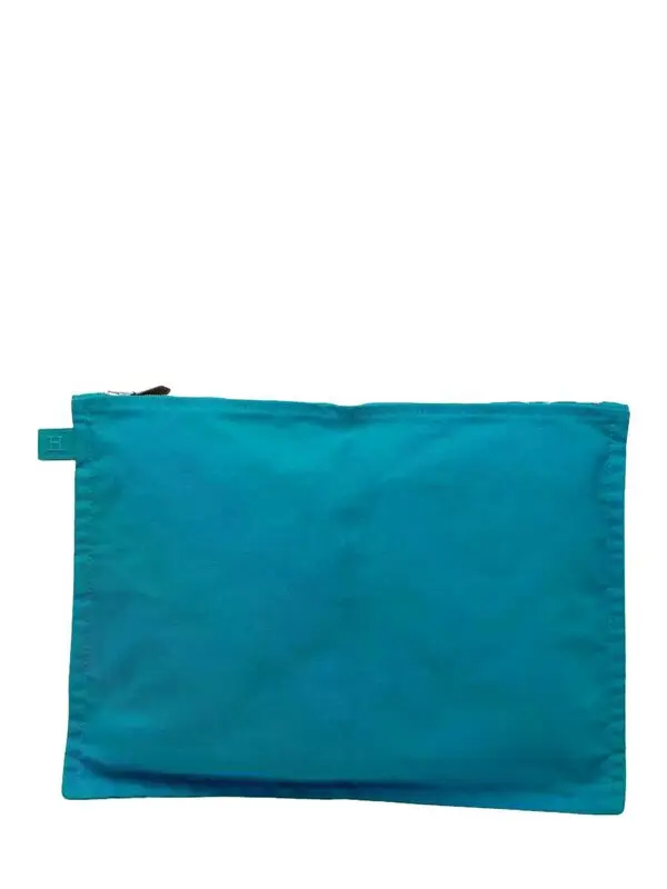 Hermès 2010-2020 Toile Bora Bora Zip Gm Pouch - Blue