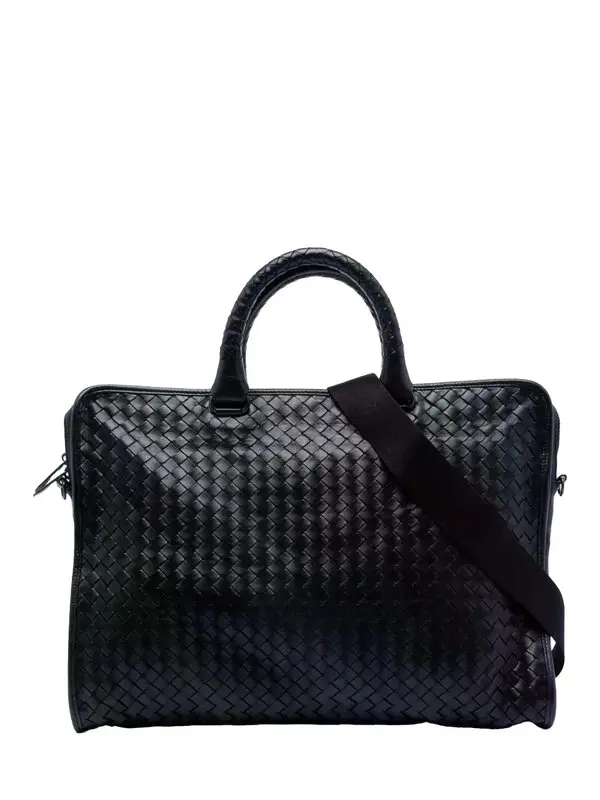 Bottega Veneta Nappa Intrecciato Business Bag - Black