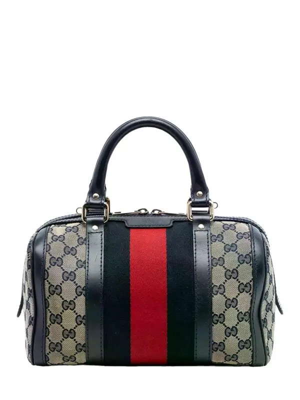 Gucci Small Gg Canvas Web Joy Boston Satchel - Neutrals