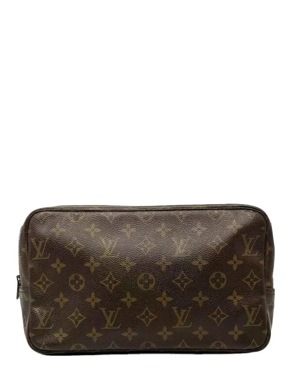 LOUIS VUITTON 1990-2010 Monogram Trousse Toilette 28 Clutch - Brown