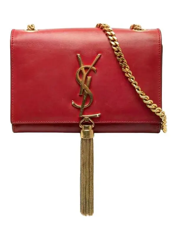 Saint Laurent 2013 Small Monogram Kate Tassel Crossbody Bag - Red
