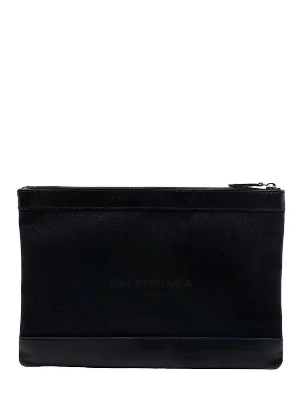 Balenciaga 2000-2025 Canvas Clip M Clutch - Black