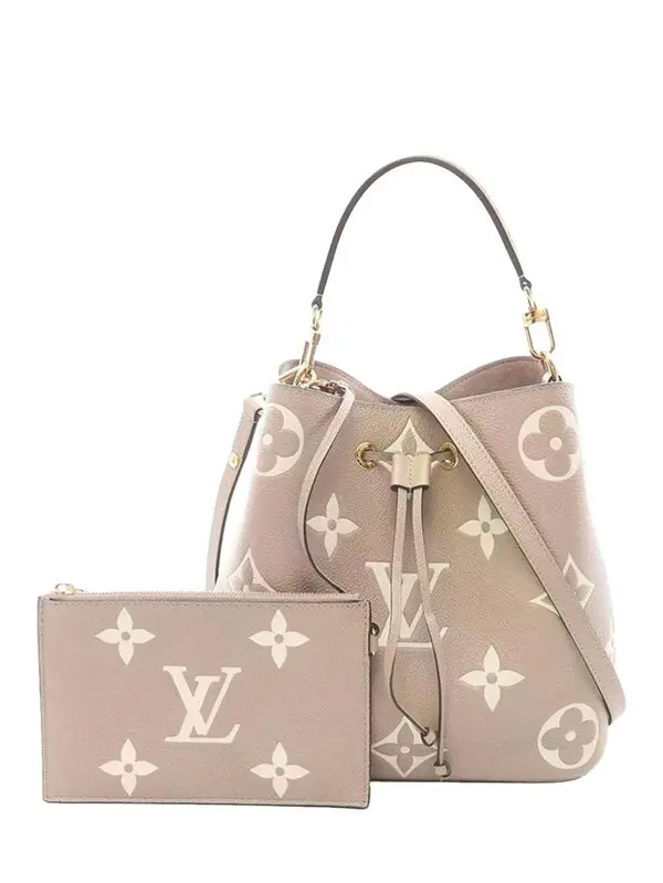 LOUIS VUITTON 2021-2025 Monogram Giant Bicolor Empreinte Néonoé Mm Bucket Bag - Neutrals