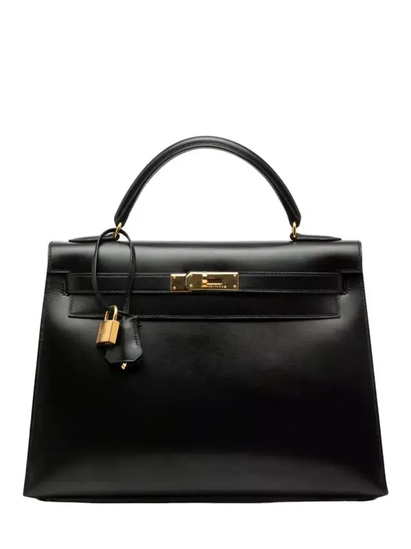 Hermès 1997 Box Calf Kelly Sellier 32 Satchel - Black