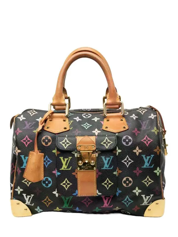 LOUIS VUITTON Monogram Multicolore Speedy 30 Boston Bag - Black