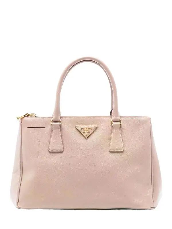 Prada Small Saffiano Lux Galleria Double Zip Satchel - Pink