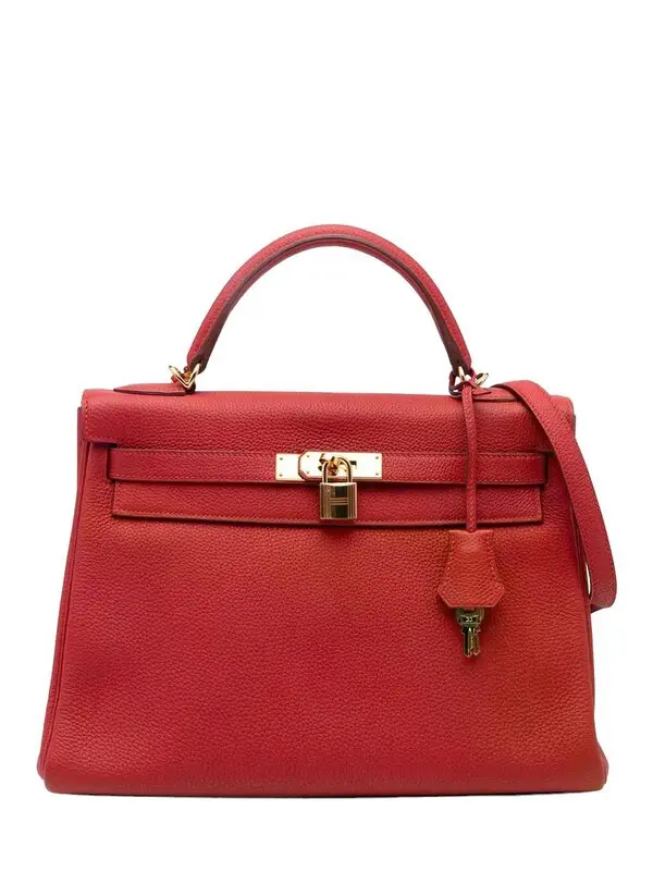 Hermès 2013 Togo Kelly Ii Retourne 32 Satchel - Red