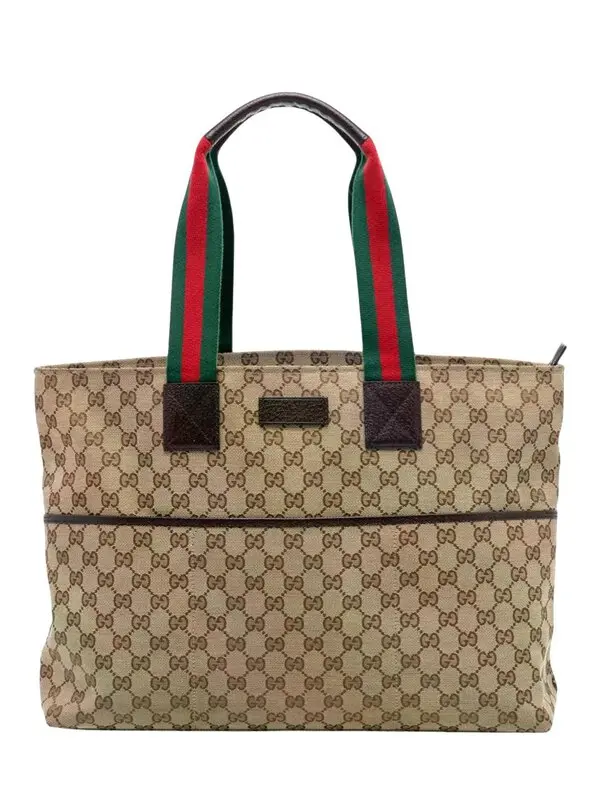 Gucci Gg Canvas Web Tote Bag - Neutrals