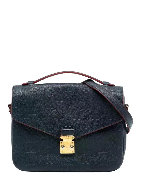 LOUIS VUITTON Monogram Empreinte Pochette Metis Satchel - Blue